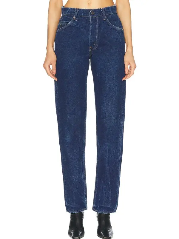 ALIGRACE Relaxed Straight Leg Jeans - Medium Dark