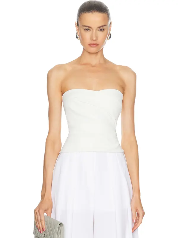 THE SEI Strapless Pleat Top - Ivory