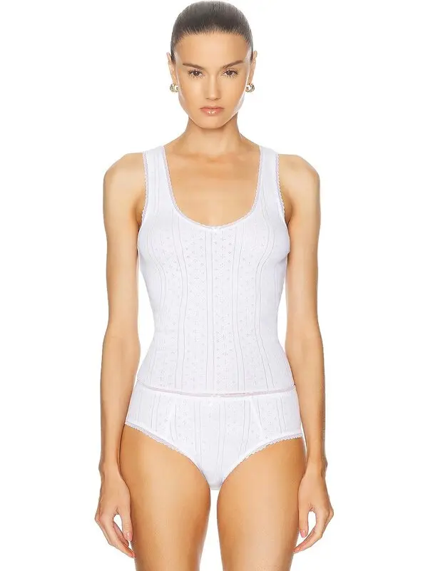 COU COU The Scoop Tank Top - White