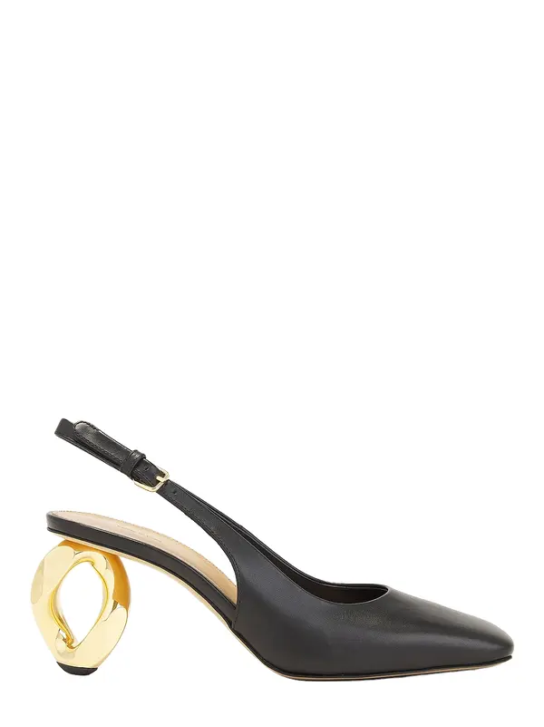 JW Anderson Chain Heel Sling Back Pump - Black