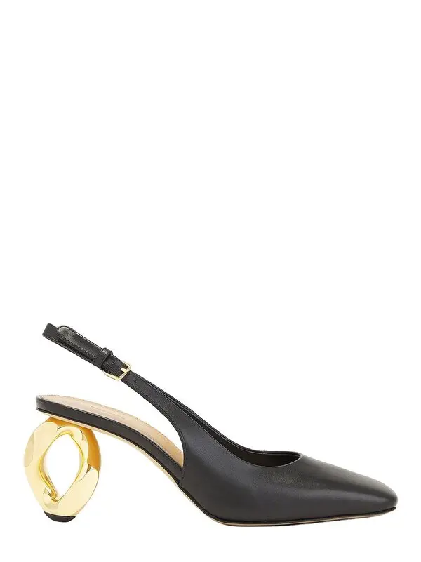 JW Anderson Chain Heel Sling Back Pump - Black