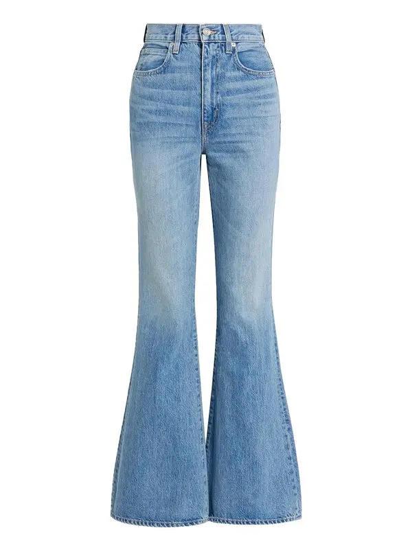 SLVRLAKE Indiana High-rise Flared Jeans - Light Denim