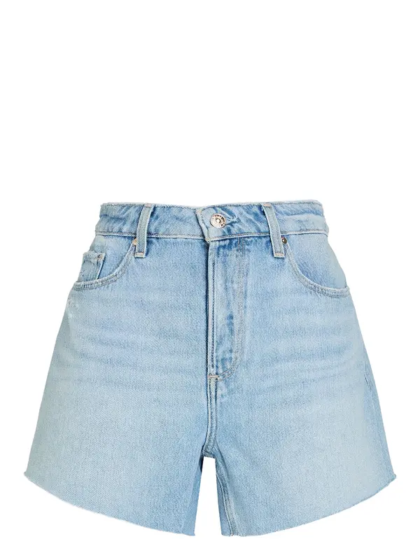 Paige Noella Distressed Denim Shorts - Light Denim