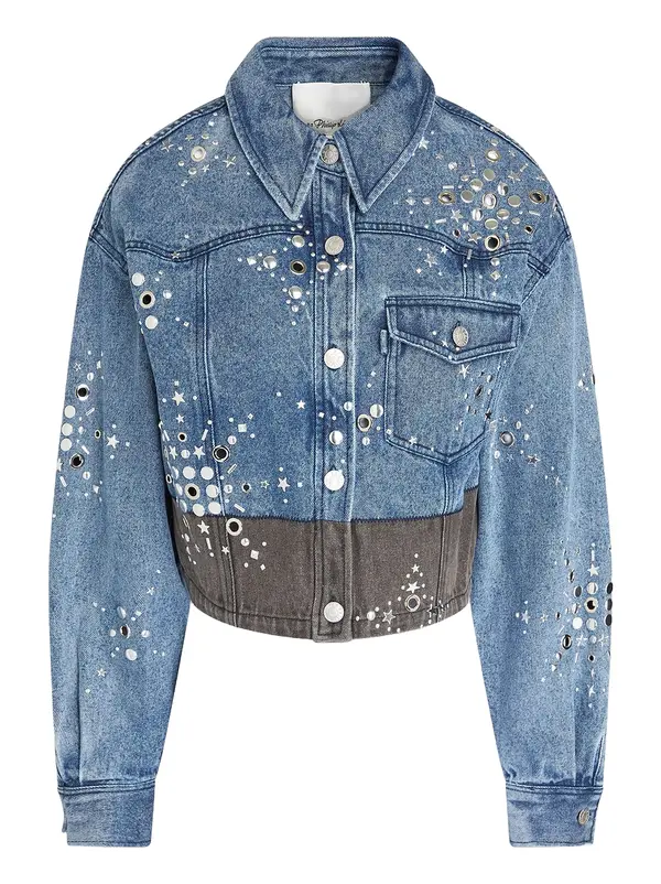 3.1 Phillip Lim Liberty Embellished Denim Jacket - Mid Denim