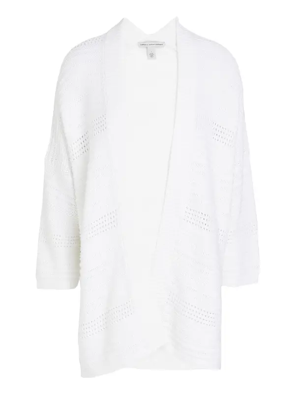 Autumn Cashmere Pointelle-knit Cotton Cardigan - Off-white