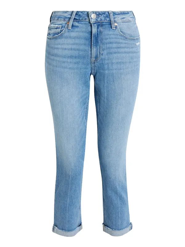 Paige Brigitte Cropped Slim-leg Jeans - Light Denim