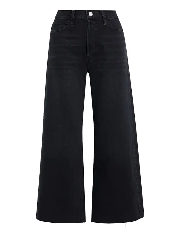 FRAME High-rise Wide-leg Jeans - Black