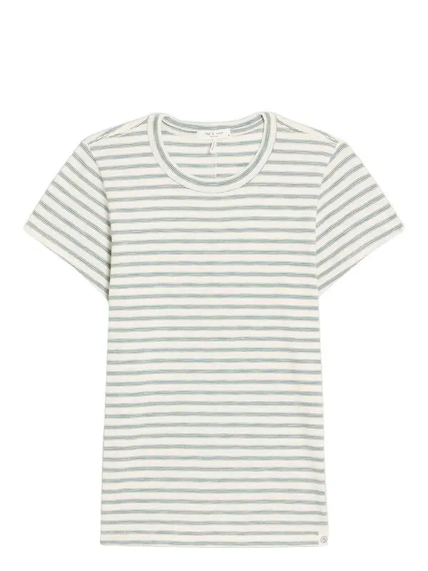 Rag & Bone Striped Pima Cotton-jersey T-shirt - Ecru