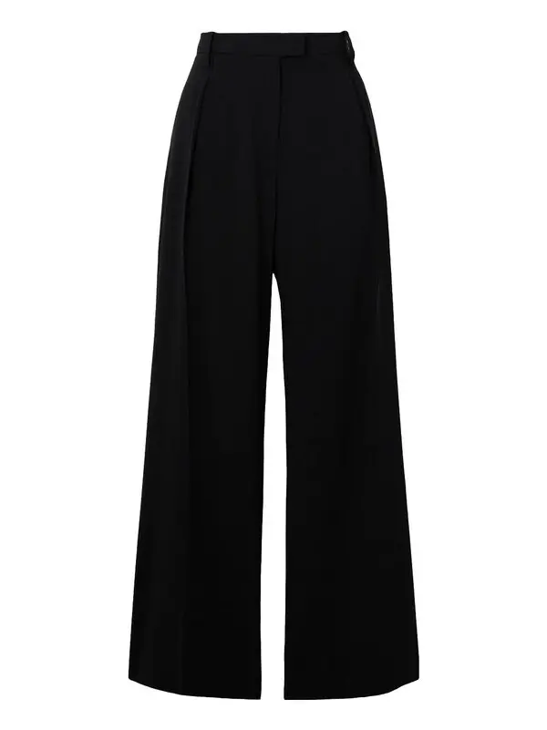 Rag & Bone Bennett Pleated Wide-leg Crepe Pants - Black