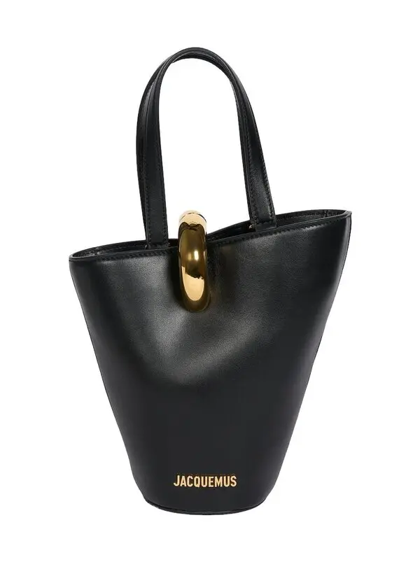 Jacquemus Le Petit Bambola Leather Top Handle Bag - Black
