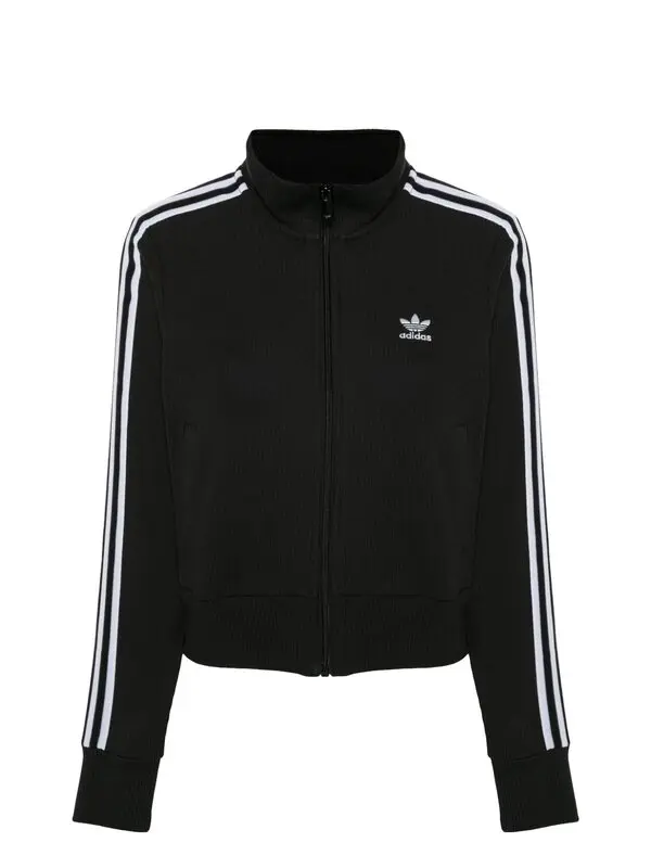 Adidas Ribbed-knit Zip Sweatshirt - Black