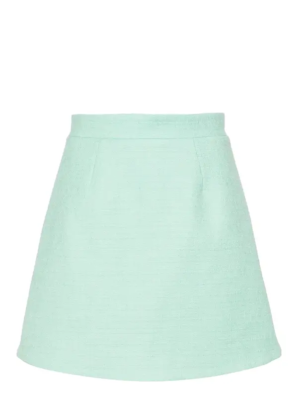 Patou Tweed Mini Skirt - Green