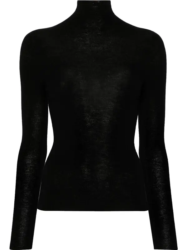 Eric Bompard Seamless Extrafine Roll-neck Sweater - Black