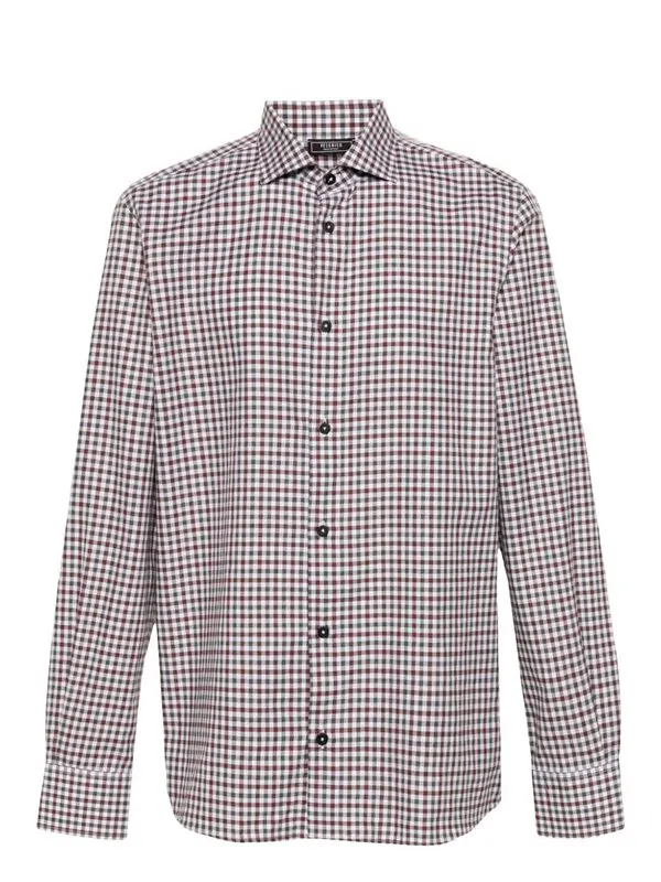 Peserico Gingham-check Shirt - Brown