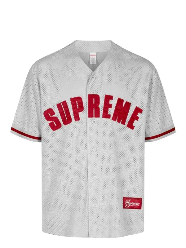 Supreme Ultrasuede Mesh Baseball Jersey - White