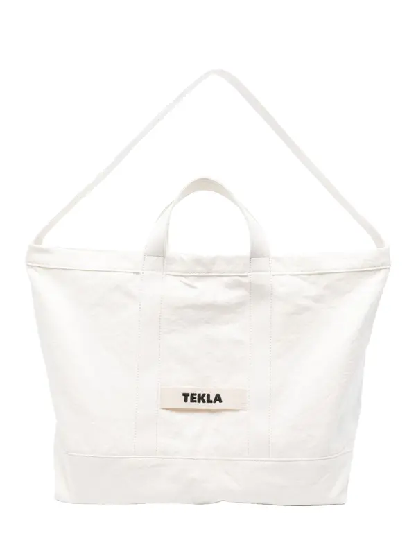 TEKLA Logo-embroidered Beach Bag - White