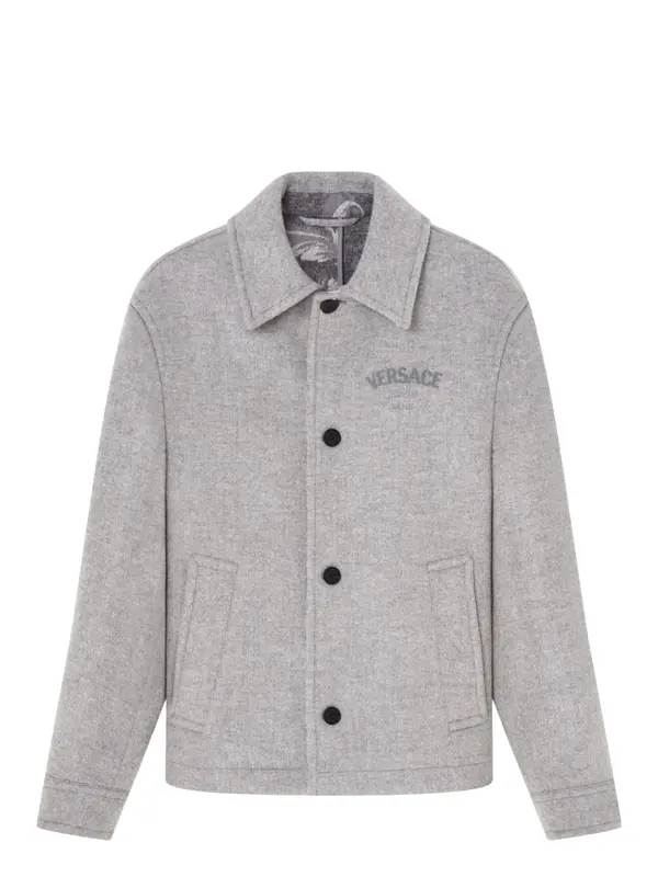 Versace Wool-blend Blouson Jacket - Grey