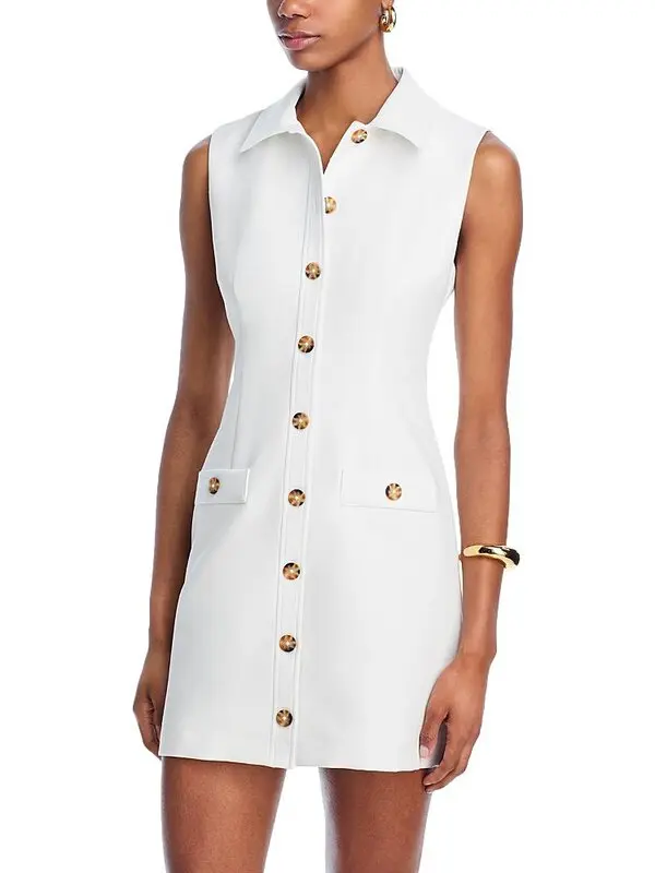 French Connection Azra Button-front Mini Dress - Summer White