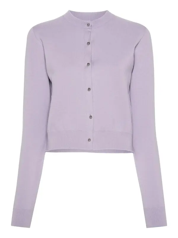 LANVIN Long Sleeve Cardigan - Purple
