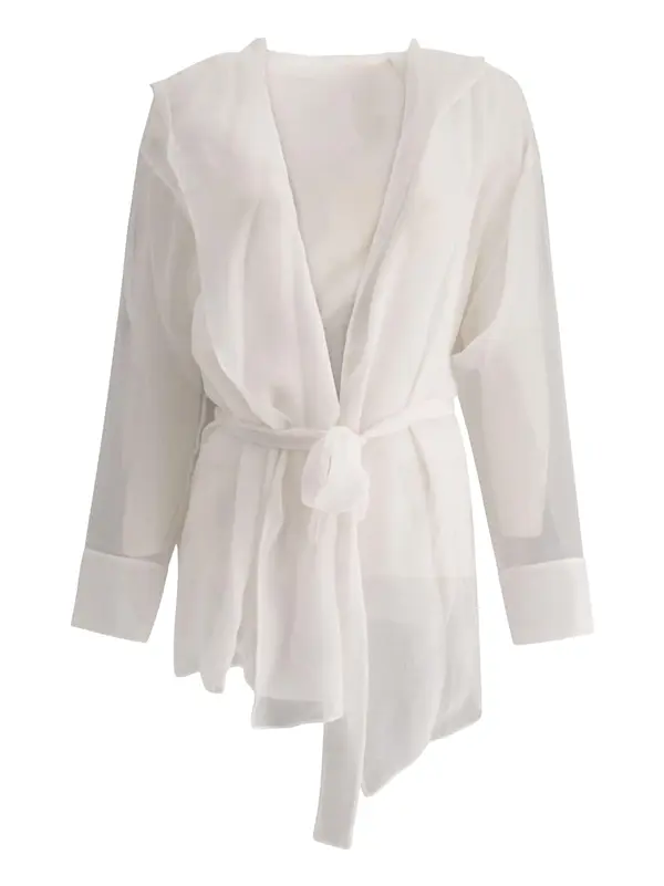 Max Mara Hooded Silk Jacket - White