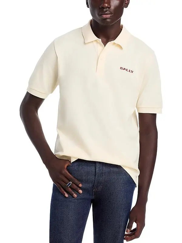 Bally Regular Fit Embroidered Logo Polo - Bone