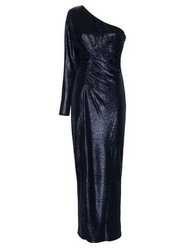 Ralph Lauren Metallic One-shoulder Gown - Blue