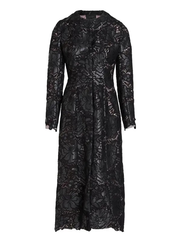 Giambattista Valli Embroidered Single-breasted Coat - Black