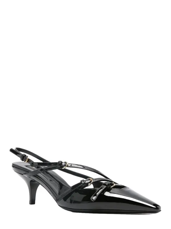 Miu Miu Buckle-embellished Slingback Pumps - Black