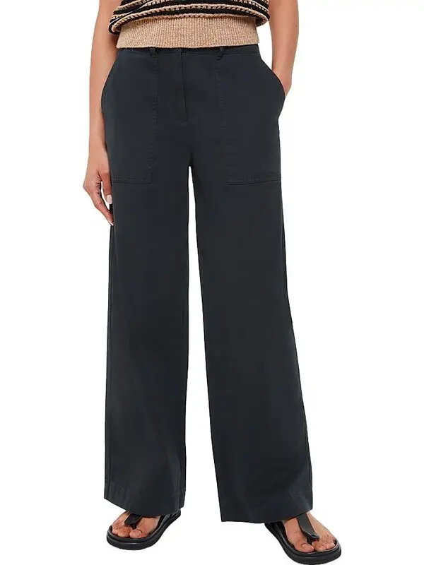 Whistles Ruth Wide Leg Trousers - Washed Black