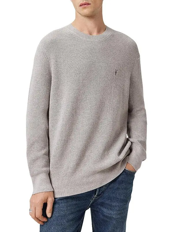 ALLSAINTS Crewneck Waffle Sweater - Cool Grey