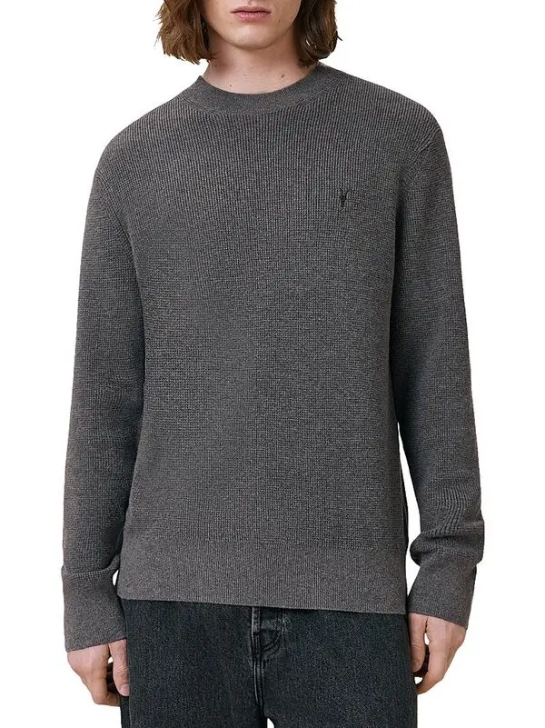 ALLSAINTS Crewneck Waffle Sweater - Monument Grey