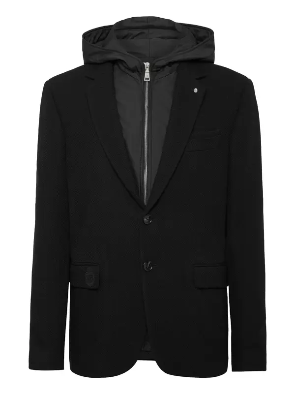 BILLIONAIRE Layered Virgin Wool Blazer - Black