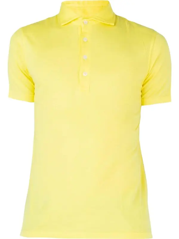 Fedeli Fine-knit Polo Shirt - Yellow