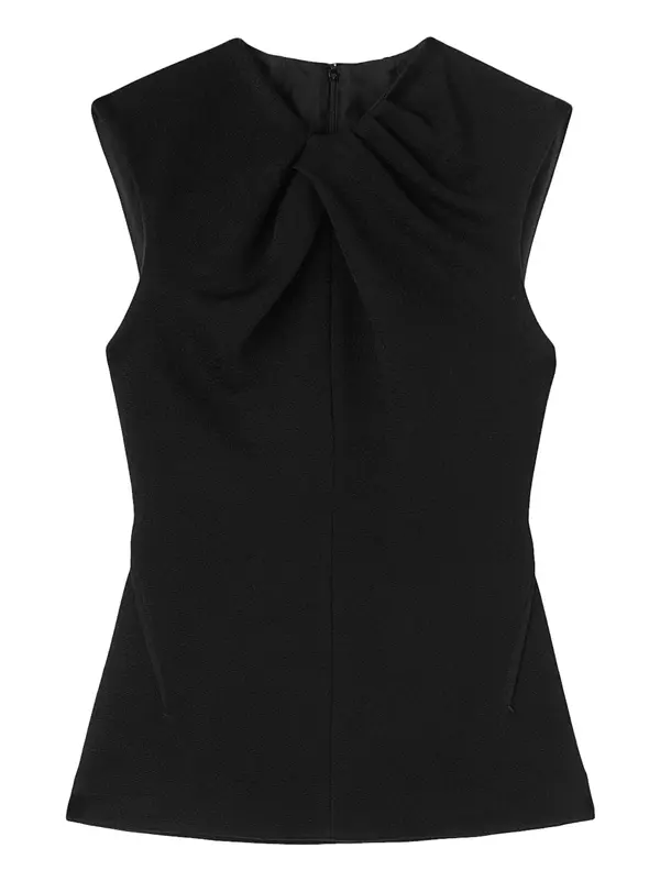 JIL SANDER Pleat-detailing Sleeveless Top - Black