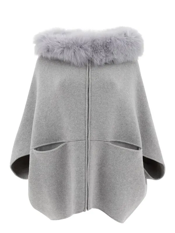 GIOVI Wool And Cashmere Poncho - Grey