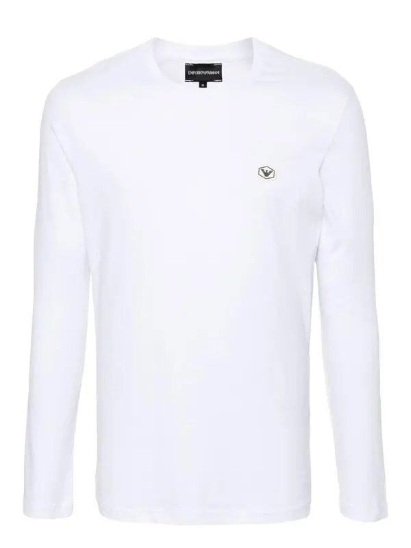 Emporio Armani Logo-patch Cotton T-shirt - White