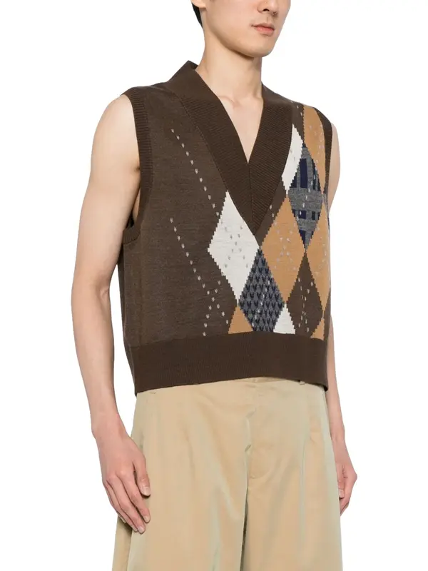 CROQUIS Loose Knitted Vest - Brown