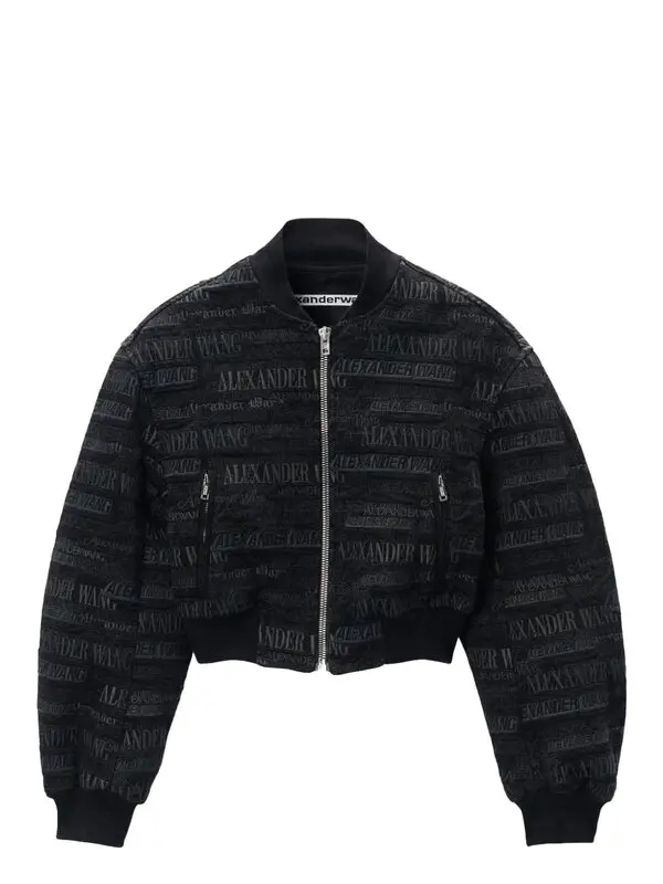 Alexander Wang Logo-embroidered Bomber Jacket - Black