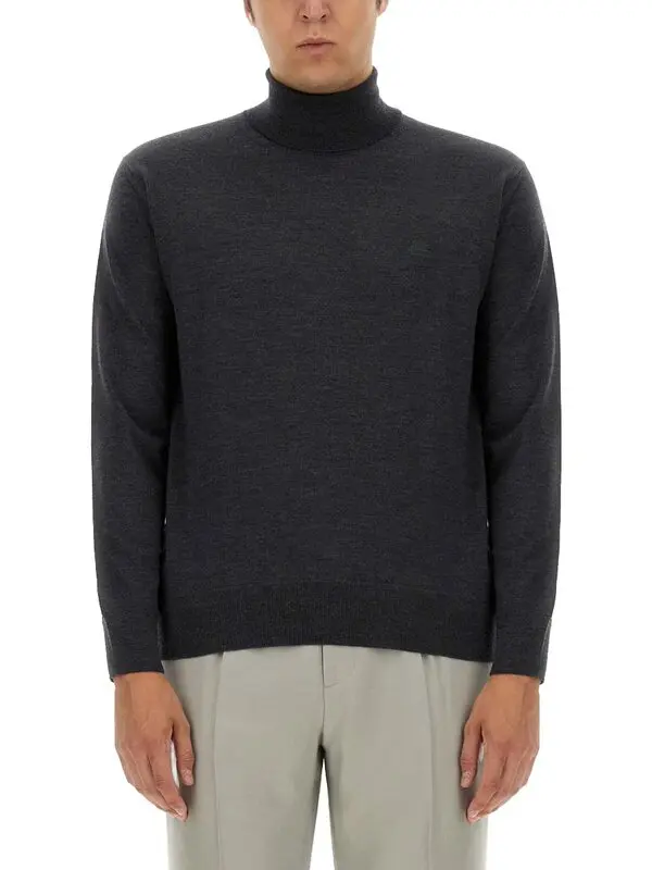 Etro Turtleneck With Embroidery - Grey