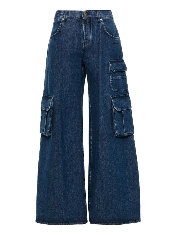 Off-White Wide-leg Cargo Jeans - Blue