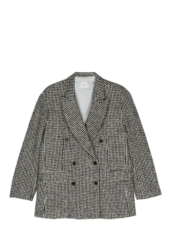 ALYSI Houndstooth-pattern Coat - Black