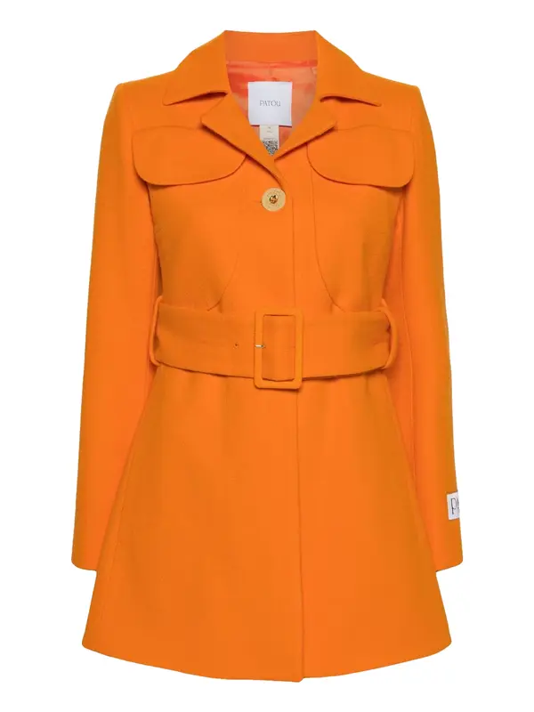 Patou Belted Virgin Wool Blazer - Orange
