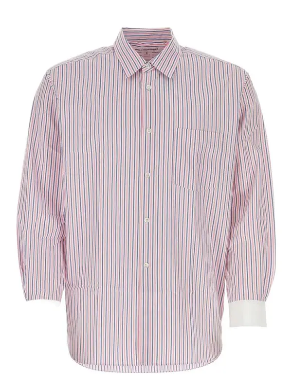 Comme Des Garçons Pinstripe-print Shirt - Pink
