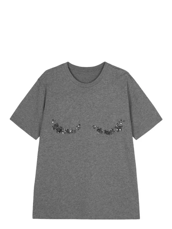 JNBY Crystal-embellished T-shirt - Grey