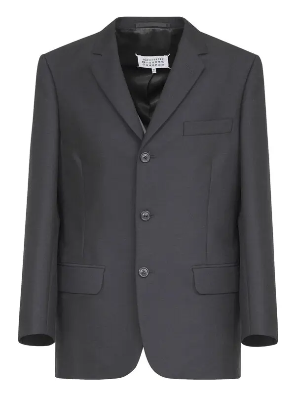 MAISON MARGIELA Single-breasted Wool Blazer - Black