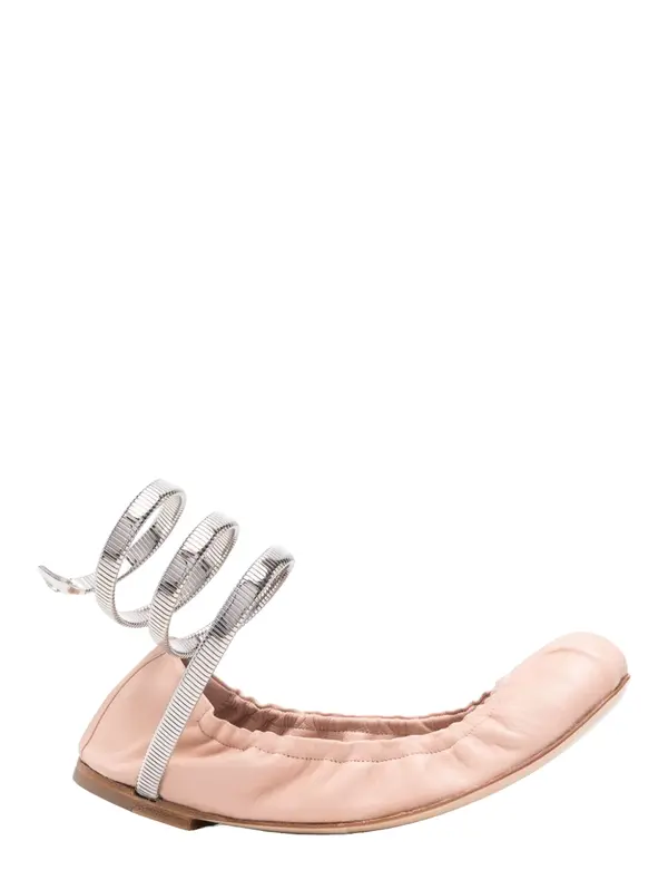 Rene Caovilla Leather Ballet Flats - Pink