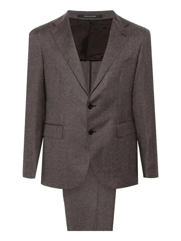 Tagliatore Single-breasted Virgin Wool Suit - Brown