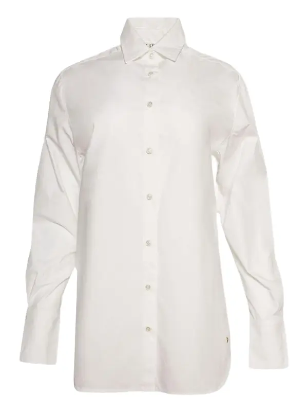 Eterne Cotton Poplin Button-down Shirt - White