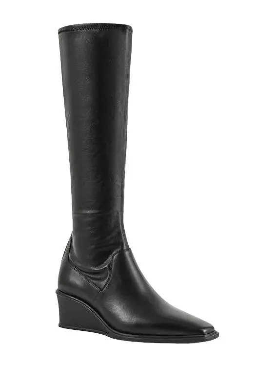 VAGABOND SHOEMAKERS Aino Knee High Wedge Boots - Black
