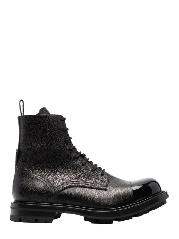 Alexander McQueen Leather Lace-up Boots - Black